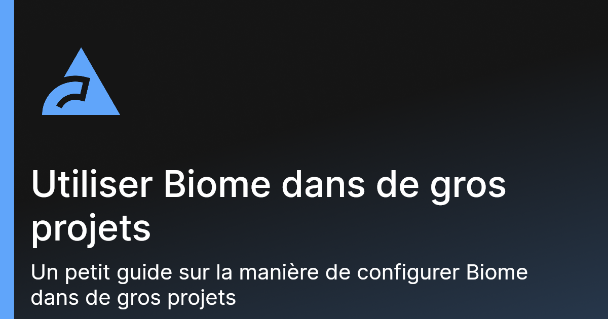 Utiliser Biome dans de gros projets | Biome
