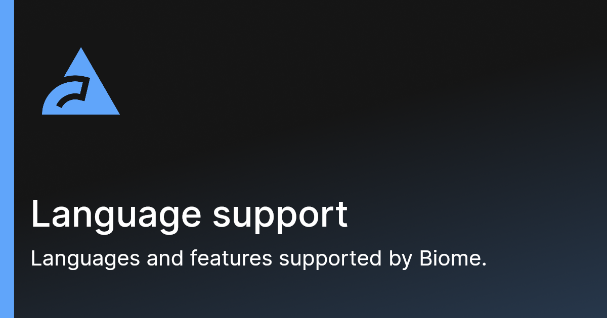 Language support | Biome