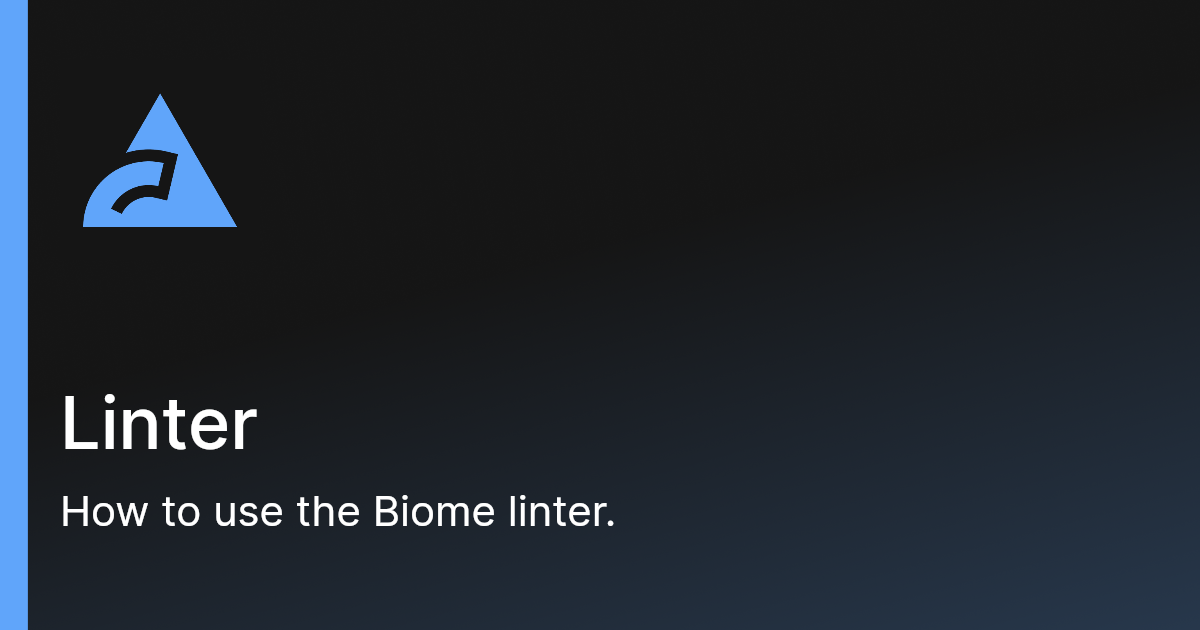 Linter | Biome