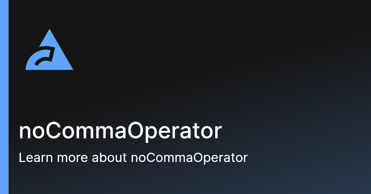 noCommaOperator | Biome noCommaOperator | Biome